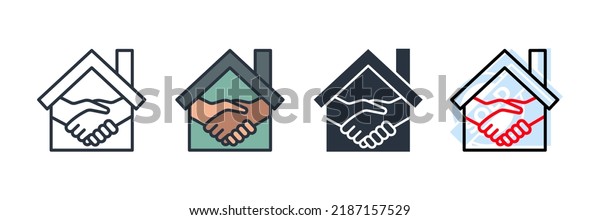 Handshake Home Icon Logo Vector Illustration Stock Vector (Royalty Free ...