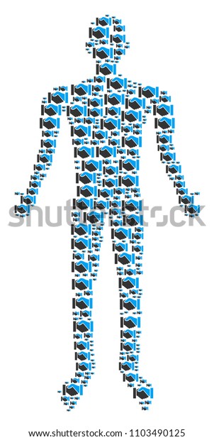 Handshake Human Figure Vector Handshake Icons Stock Vector (Royalty ...