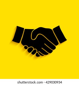 Yellow Icon Handshake Background Business Finance: vector de stock ...