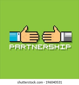 Handshake Abstract Vector Illustration Pixel Art Stock Vector (Royalty ...