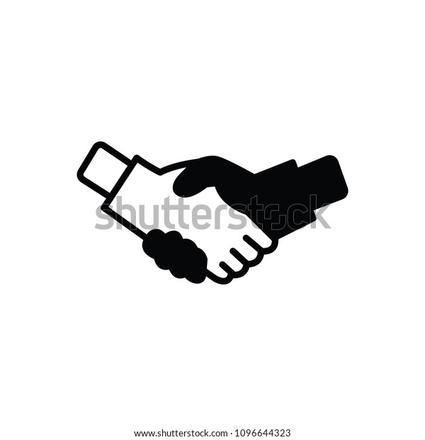 Handshake Icon Black Stock Vector (Royalty Free) 1096644323 | Shutterstock