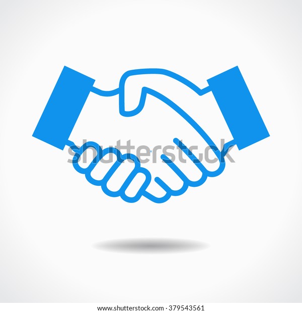 Handshake Icon Blue Icon On White Stock Vector (Royalty Free) 379543561