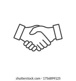 Handshake Icon Flat Style Teamwork Friendship Stock Vector (Royalty ...