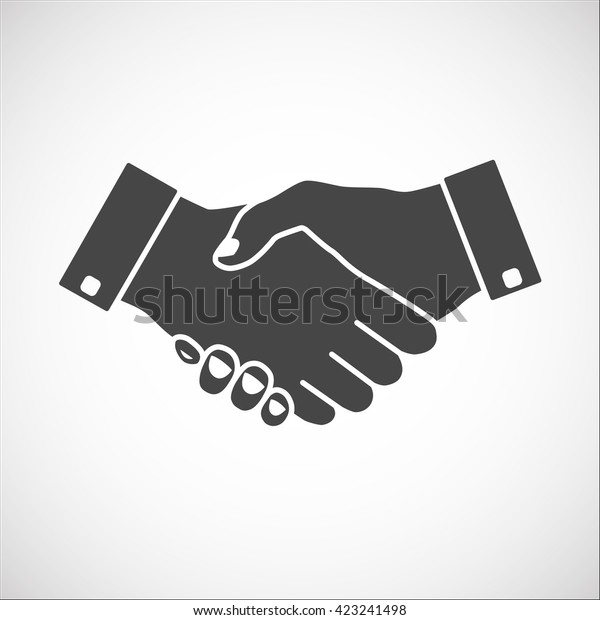 Handshake Icon Gray Gray Fill Hand Stock Vector (Royalty Free) 423241498