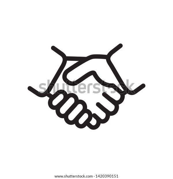 Handshake Icon Logo Vektor Simple Illustration Stock Vector (Royalty ...