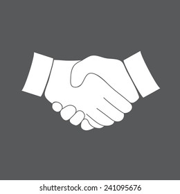 Handshake Icon On Grey Background Stock Vector (Royalty Free) 241095676 ...