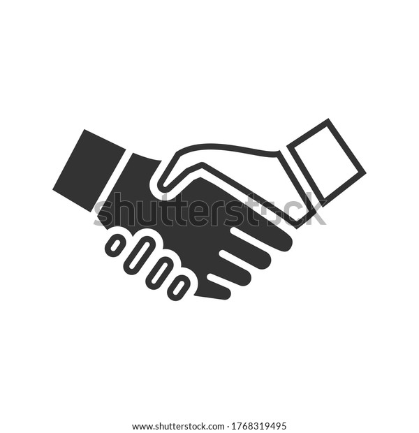 Handshake Icon On White Background Stock Vector (Royalty Free ...