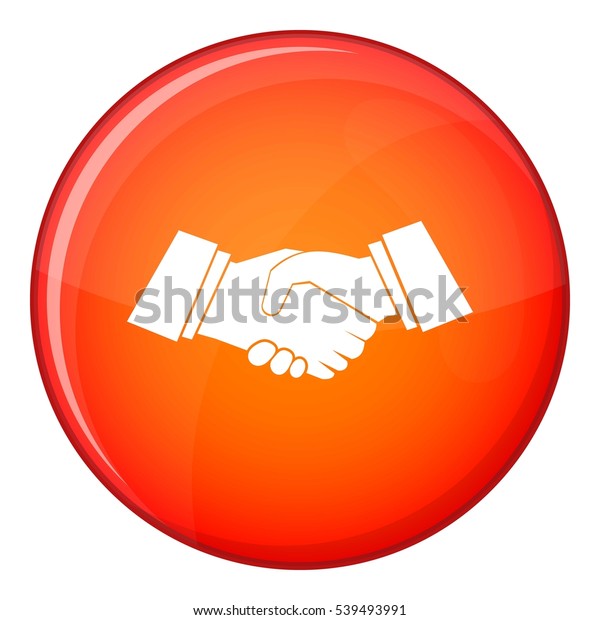 Handshake Icon Red Circle Isolated On Stock Vector (Royalty Free ...