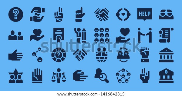 Handshake Icon Set 32 Filled Handshake Stock Vector (Royalty Free ...
