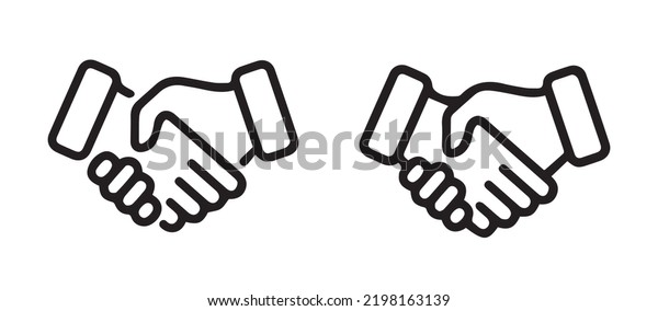 Handshake Icon Set Isolated On White Stock Vector (Royalty Free ...