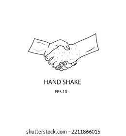 Handshake Icon Simple Outline Vector Art Stock Vector (Royalty Free ...