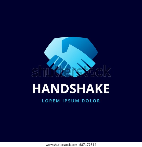 Handshake Icon Two Hands Logo Template Stock Vector (Royalty Free ...