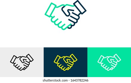 Handshake Line Art Icon Vector Stock Vector (Royalty Free) 1643782246 ...