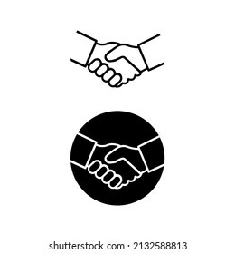 Handshake Line Icon Set Isolated On Stock Vector (Royalty Free ...