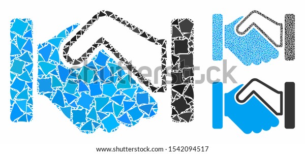 Handshake Mosaic Rough Parts Various Sizes Stock Vector (Royalty Free ...