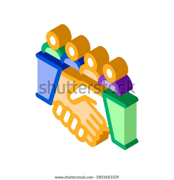 Handshake On Work Contract Icon Vector Stock Vector (Royalty Free ...