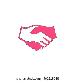Handshake Pink Vector Icon Black Contour Stock Vector (Royalty Free ...