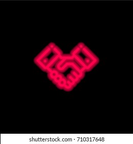 Handshake Red Glowing Neon Ui Ux Stock Vector (Royalty Free) 710317648 ...