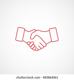 Handshake Red Line Icon On White Stock Vector (Royalty Free) 483864061 ...