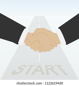 Handshake Road White Background Stock Vector (Royalty Free) 1122619430 ...