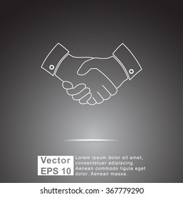 Handshake Sign Icon Vector Illustration Flat Stock Vector (Royalty Free ...