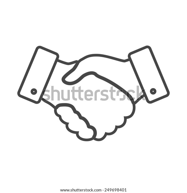 Handshake Thin Line Design Icon Vector Stock Vector (Royalty Free ...