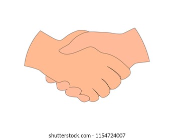 Handshake Two Arm Vector Illustration Isolated Stock Vector (Royalty ...
