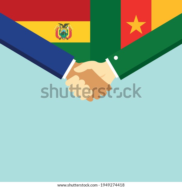 Handshake Two Flags Bolivia Cameroon Flat Stock Vector (Royalty Free ...