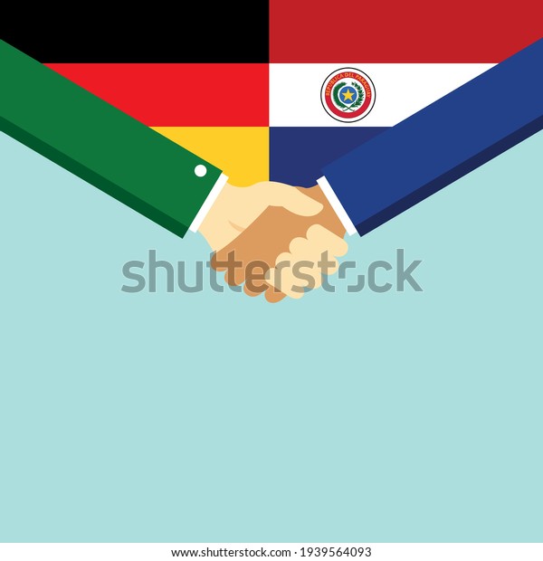 Handshake Two Flags German Paraguay Flat Stock Vector (Royalty Free ...