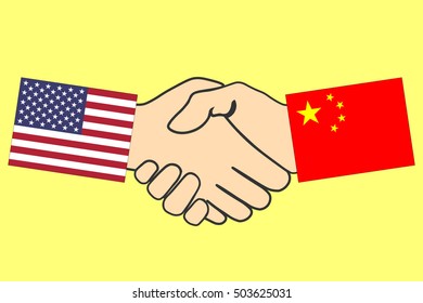 Usa China Relations Concept Handshake Symbol Stock Vector (Royalty Free ...