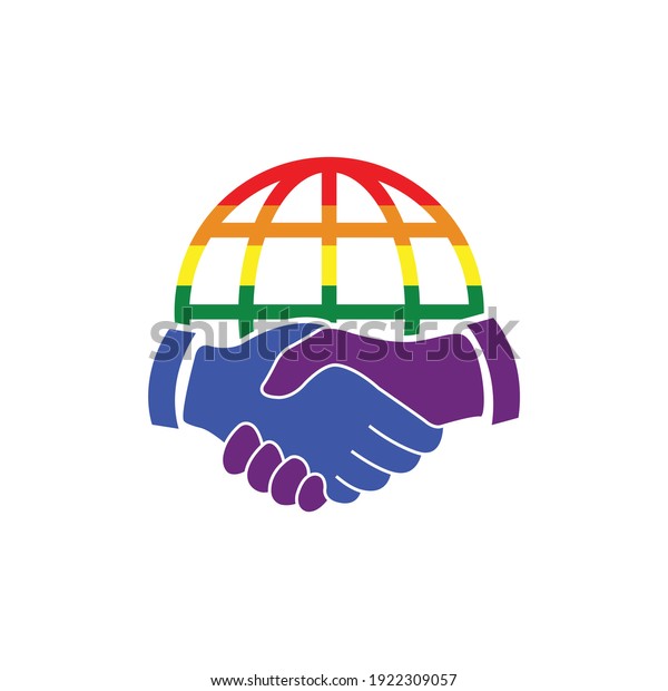 Handshake Vector Gay Lgbt Pride Rainbow Stock Vector (Royalty Free ...