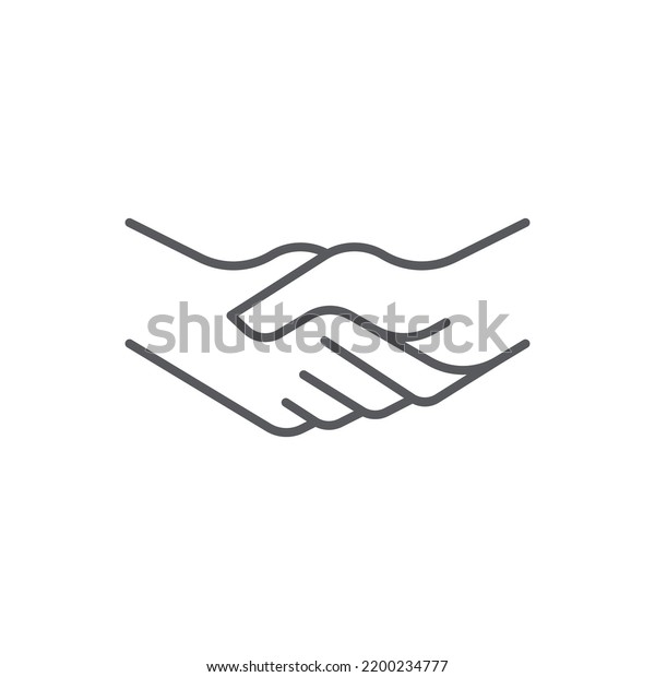 Handshake Vector Icon Business Symbol Linear Stock Vector (Royalty Free ...