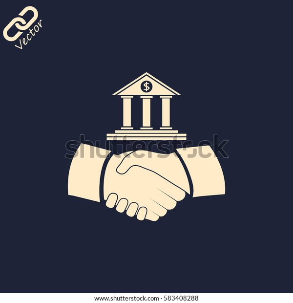 Handshake Vector Illustration Bank Icon Stock Vector (Royalty Free ...