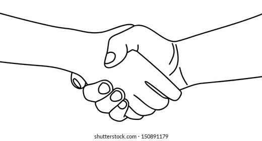 Handshake Doodle Icon Hand Shake Outline Stock Vector (Royalty Free ...