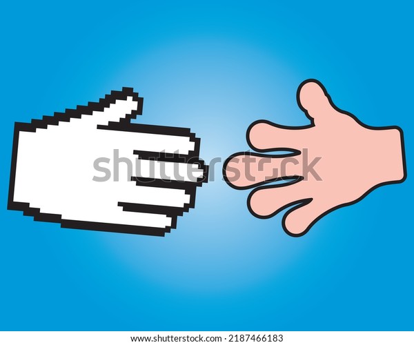 Handshaking Pixel Cartoon Hand Stock Vector (Royalty Free) 2187466183 ...