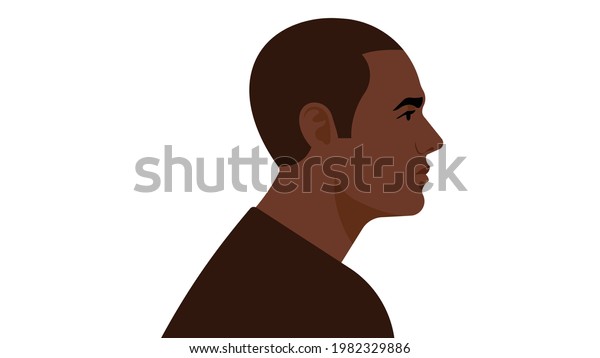 Handsome Black Man Side View Portrait Stock Vector (Royalty Free ...