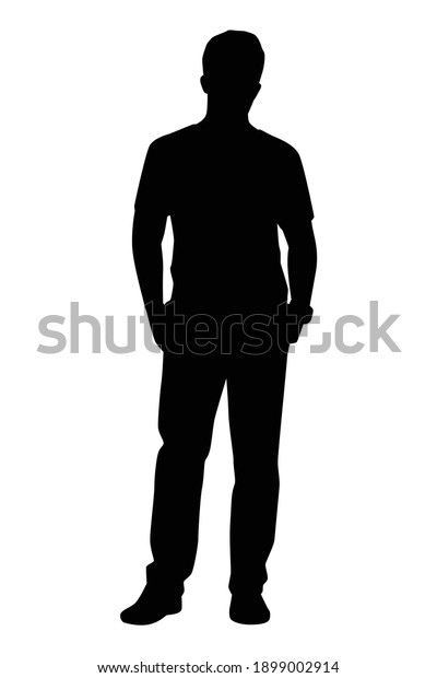 Handsome Man Silhouette Vector On White Stock Vector (Royalty Free ...