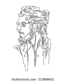Handsome Man Sketch Vector Illustration Stock Vector (Royalty Free ...