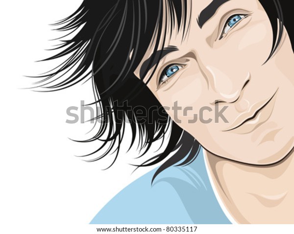 Handsome Men Portrait Vector Illustration Stock Vector (Royalty Free ...