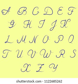 Handwrite Font English Alphabet Stock Vector (Royalty Free) 1122685262 ...