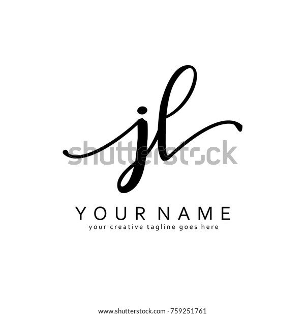 Handwriting J L Initial Logo Template Stock Vector (Royalty Free ...