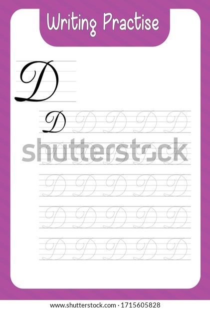 Handwriting Practice Paper Worm Line Stock Vector (Royalty Free ...