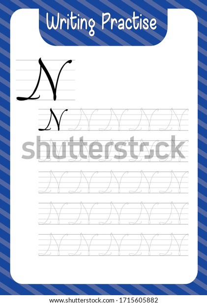 Handwriting Practice Paper Worm Line Stock Vector (Royalty Free ...