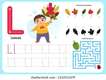 Handwriting Practice Sheet Basic Writing Educational Stock Vector ...