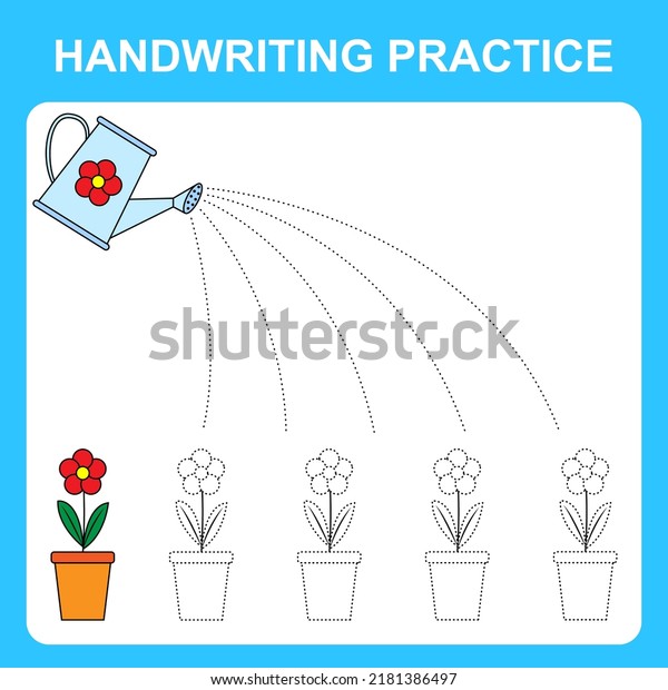 Handwriting Practice Sheet Illustration Coloring Page Stock-vektor ...