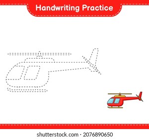 Handwriting Practice Tracing Lines Helicopter Educational: เวกเตอร์ ...