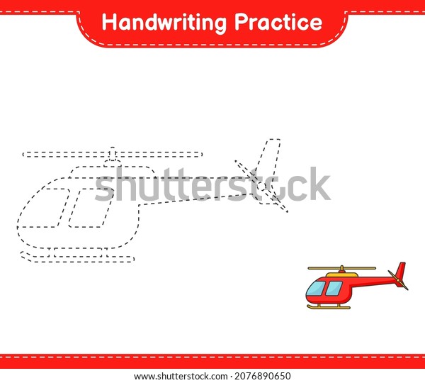 Handwriting Practice Tracing Lines Helicopter Educational: เวกเตอร์ ...