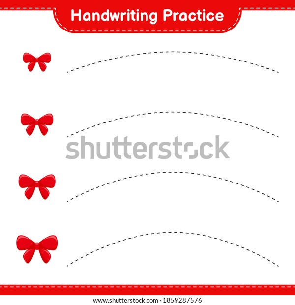 Handwriting Practice Tracing Lines Ribbons Educational Stock Vector ...