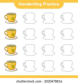 Handwriting Practice Tracing Lines Tea Cup Stock Vector (Royalty Free ...