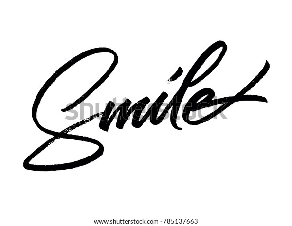 Handwriting Word Smile: vector de stock (libre de regalías) 785137663 ...